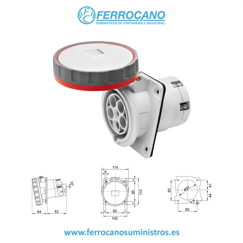 BASE EMPOTRAR GEWISS GW63254PH 4P+T 63A PARA CUADR