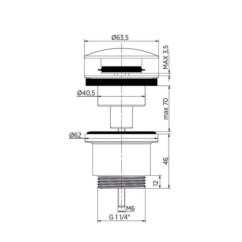 VÁLVULA AUTOMÁTICA CLICK CLACK SKY BATH CROMO