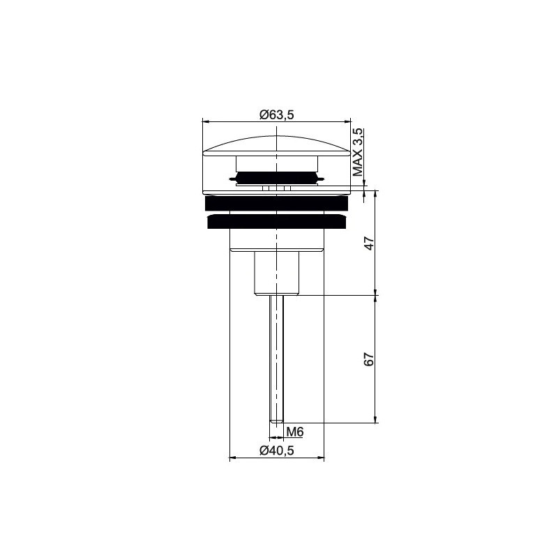 VÁLVULA AUTOMÁTICA CLICK CLACK SKY BATH CORTA CROMO