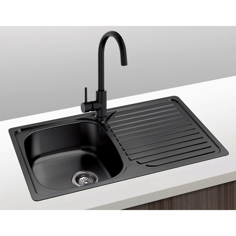 FREGADOR PLASTIMODUL VIENA SOBRE ENCIMERA 80X48 PVD NEGRO