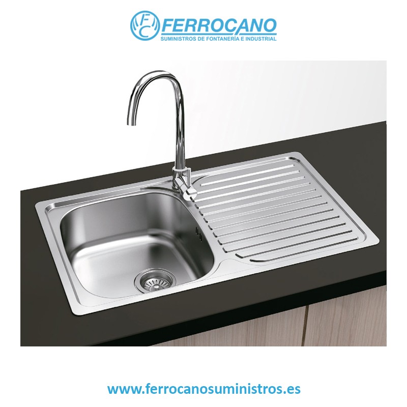 FREGADOR PLASTIMODUL VIENA SOBRE ENCIMERA 1S 1E 80X44 INOX